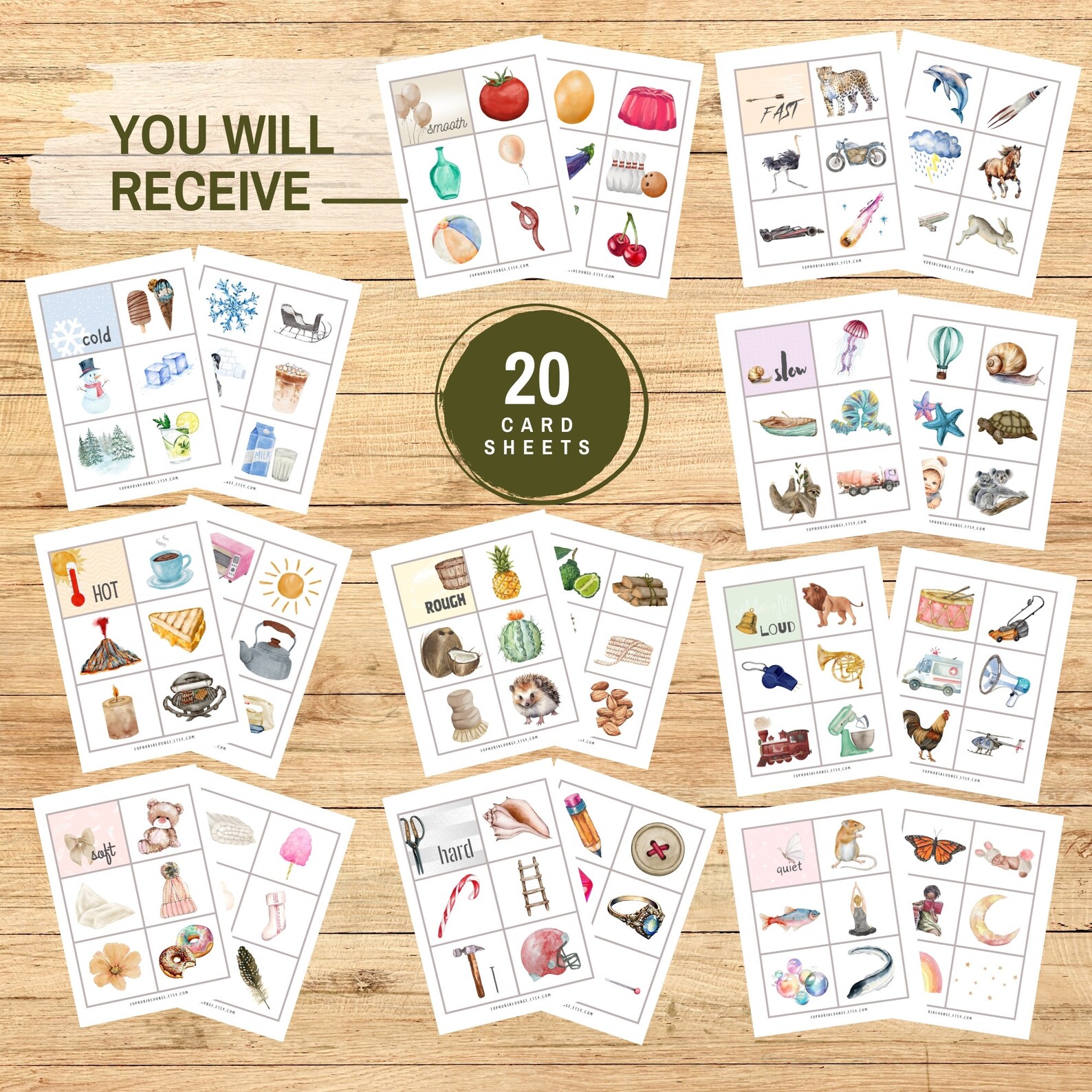 Opposites Sorting Printable Flashcards, Child Development Game ...
