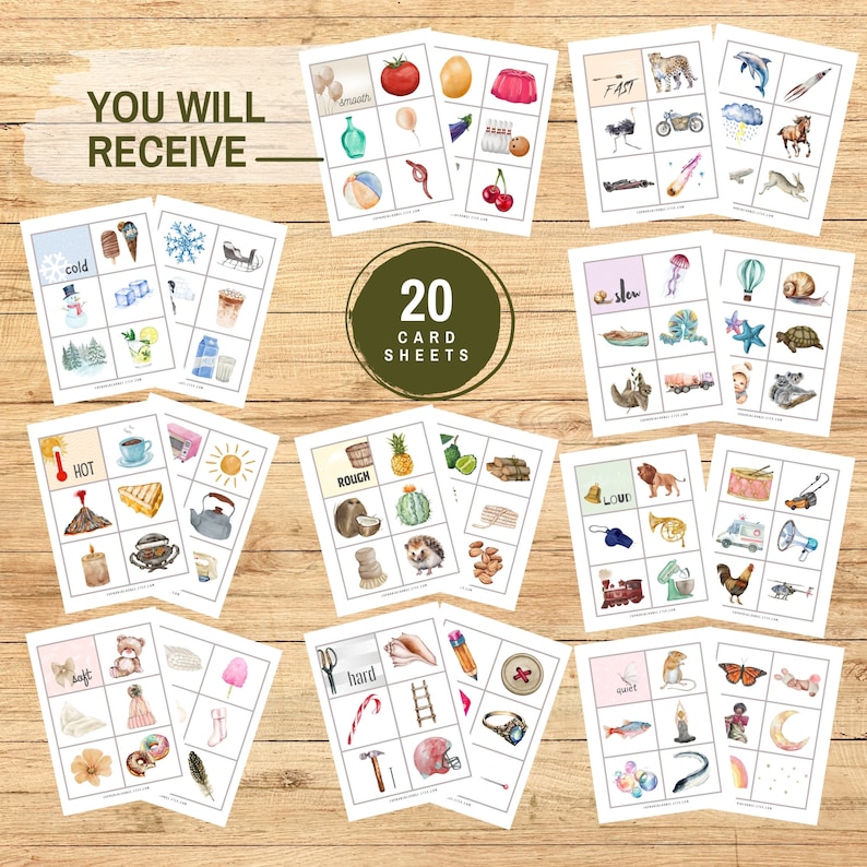 Opposites Sorting Printable Flashcards, Child Development Game ...