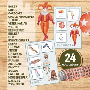Occupations Sorting Printable Mats & Cards, Learn Professions, Child ...