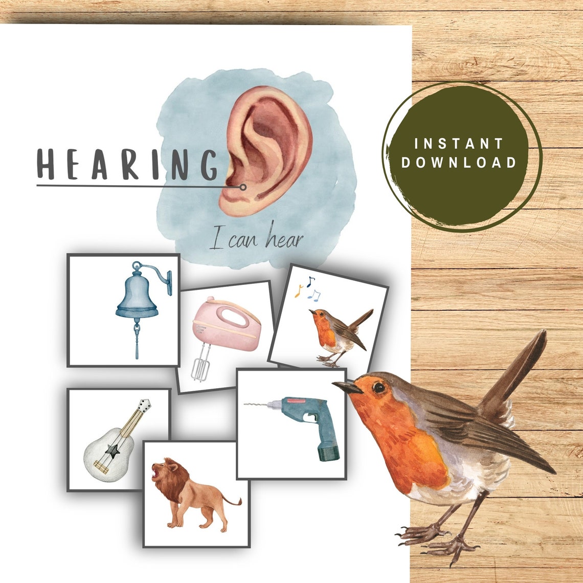 Five Senses Sorting Activity Printable, Kids Printable Game, Hear/touch ...