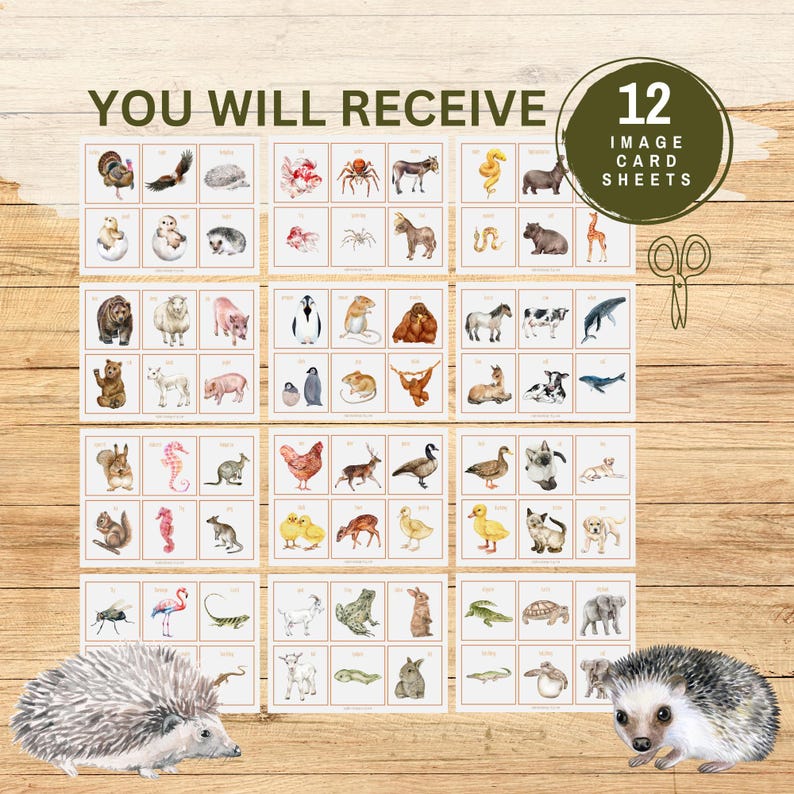 Mommy & Baby Animal Matching Activity, Parent Animal and Offspring ...