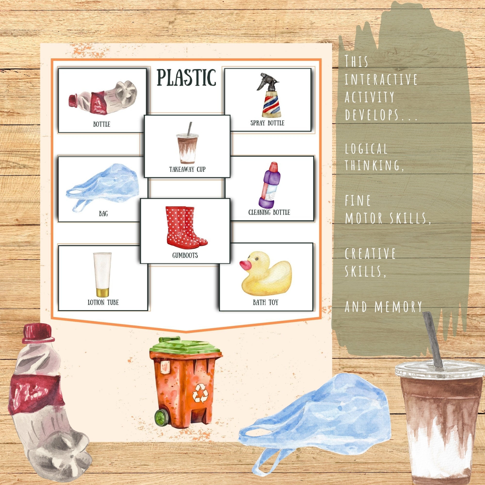 Waste Sorting Activity Recycling Game Earth Day Printable Trash Rubbish ...