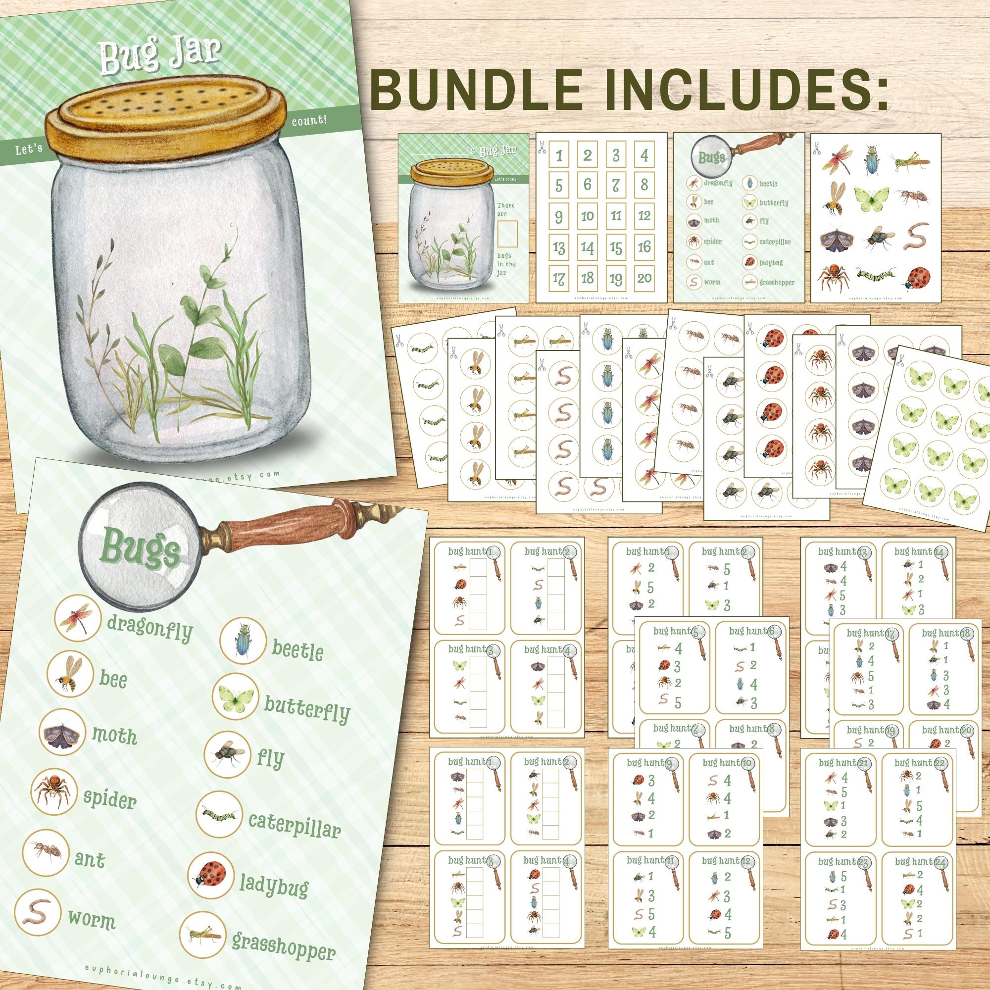 Bugs in a Jar Numbers & Counting Activity 1-5, Insect Play Set, Prek ...