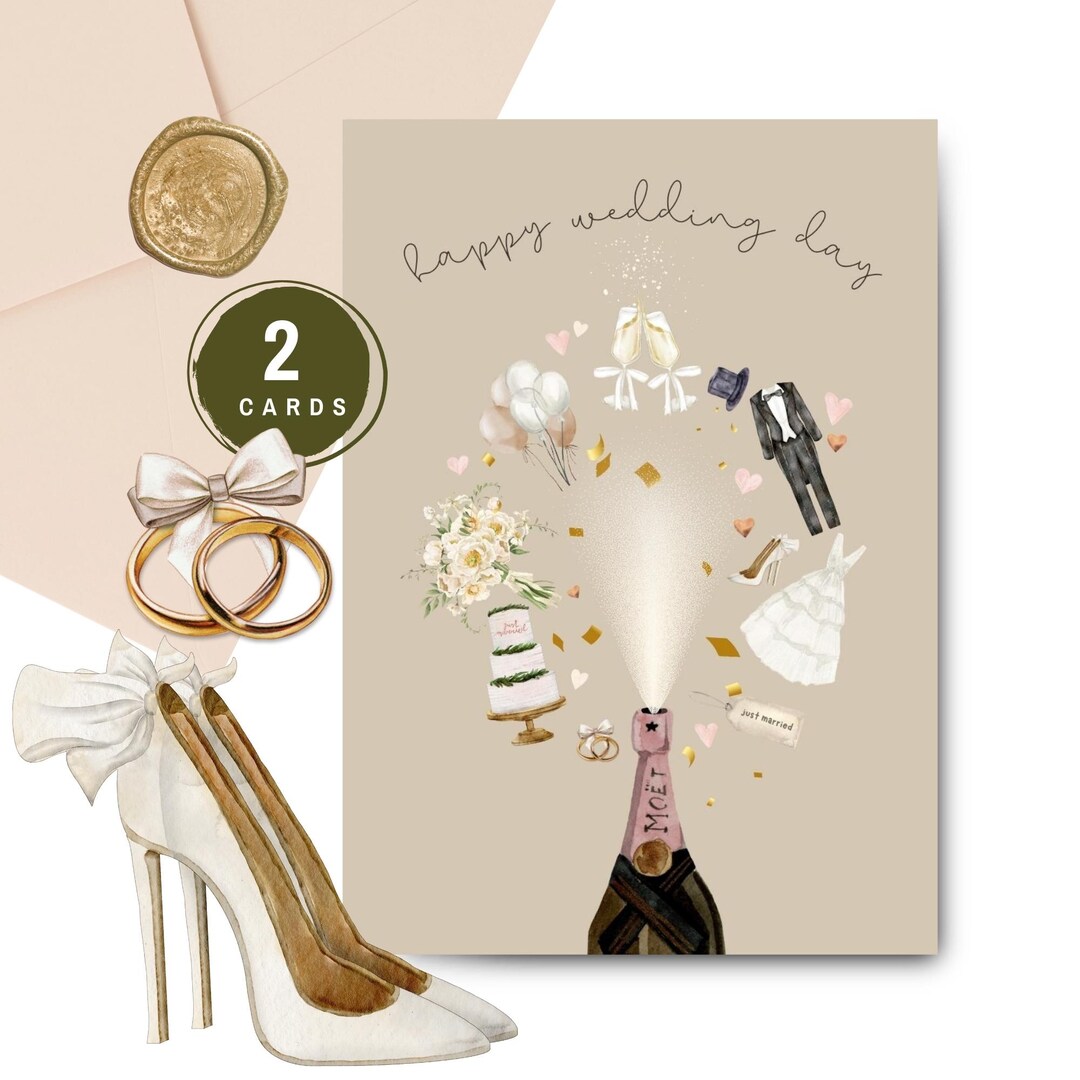 Happy Wedding Day Printable Card Congratulations Card for Couple ...