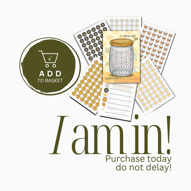 Great Job Jar Reward Chart Printable for Kids Students Class Reward System Positive Behavior ...