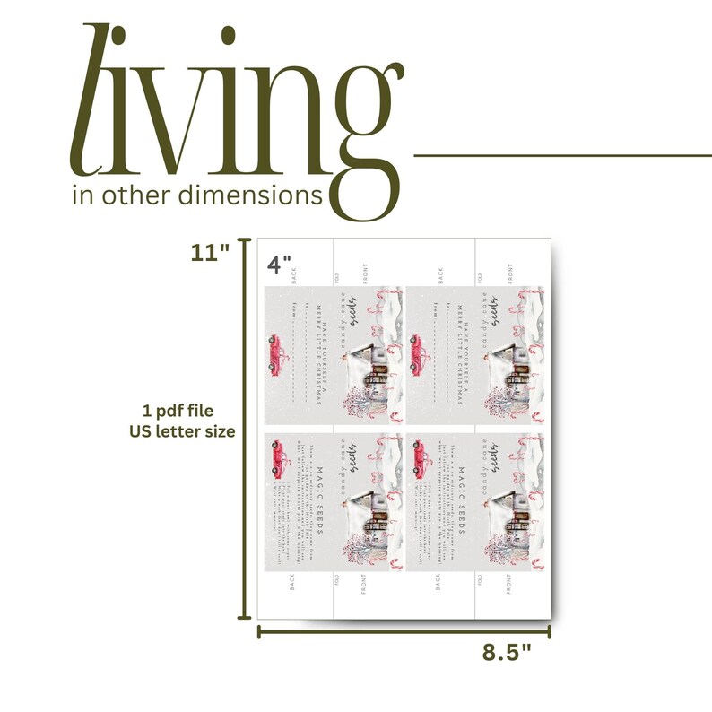 Cute Candy Cane Seeds Christmas Treat Bag Toppers Printable Xmas Party ...