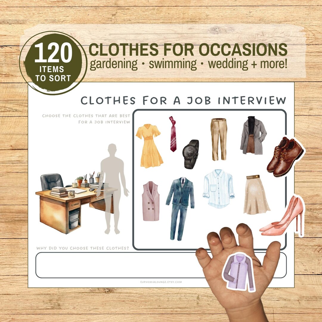Clothes for Different Activities and Occasions Clothing Sorting ...