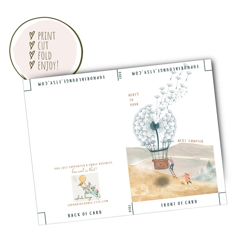 New Chapter Good Luck Printable Card, Downloadable Engagement Card ...