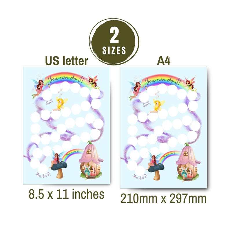 Fairy Reward Chart for Kids, Behavior Chart Printable, Fairies Chore ...