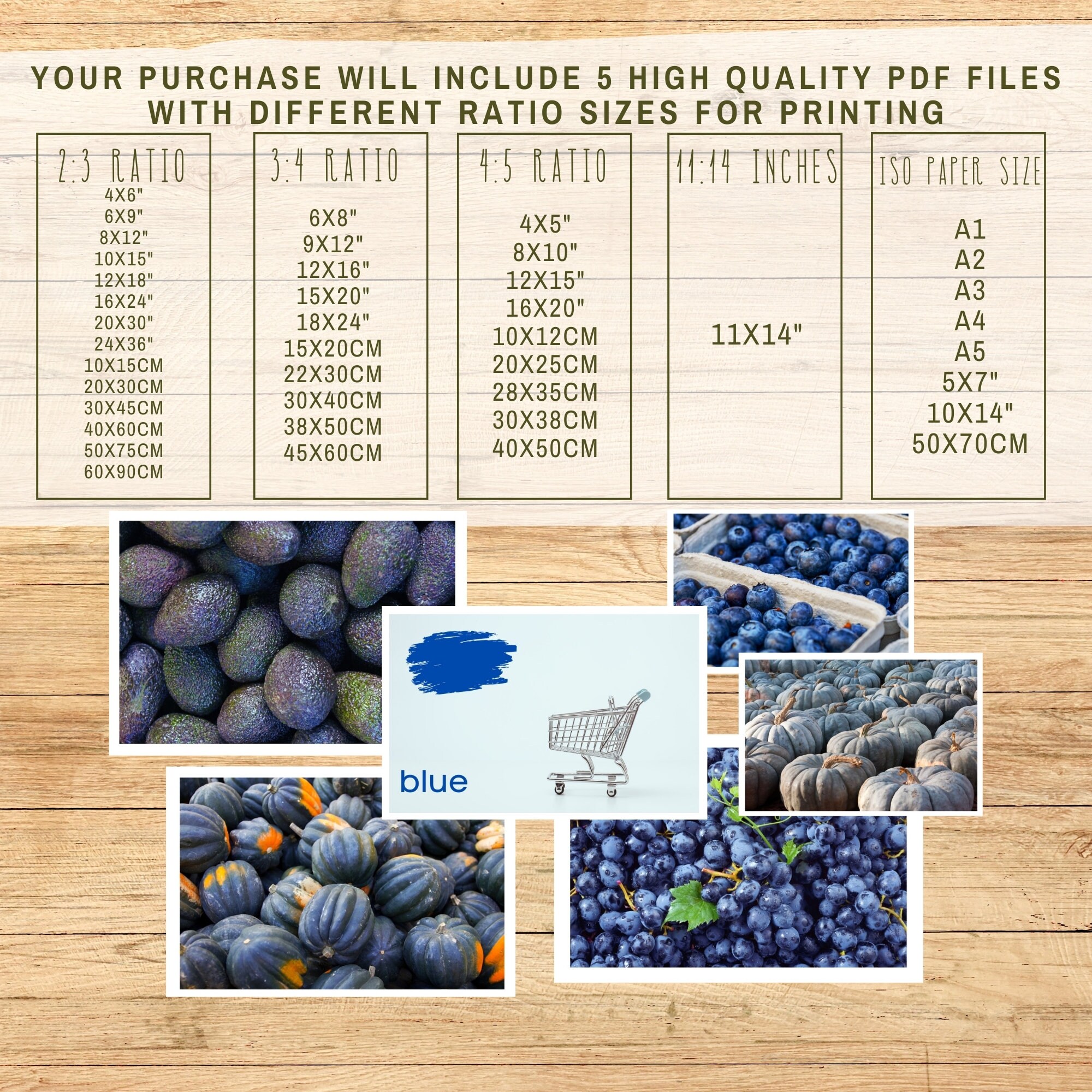 Produce Color Sorting Printable Cards Fruit & Vegetables Harvest Poster ...