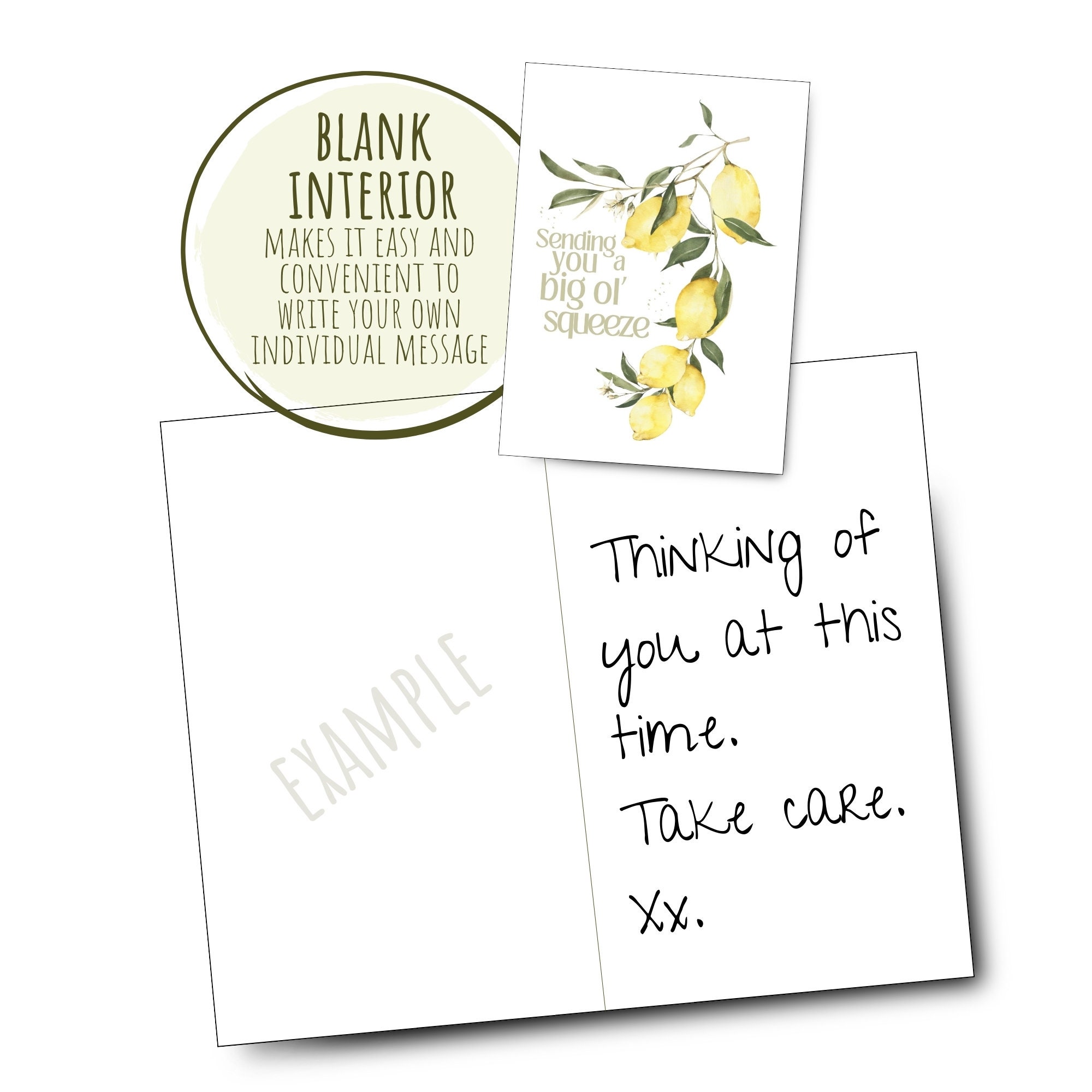 Sending You a Big Squeeze Printable Card, Lemon Pun Friendship Card ...