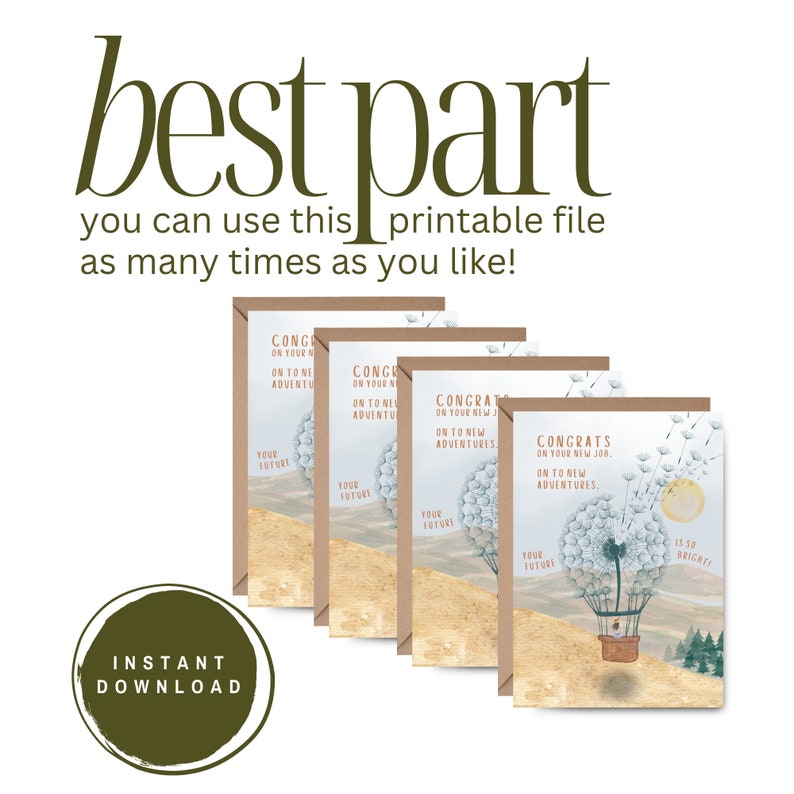 Congratulations New Job Printable Card, New Adventures, New Chapter ...