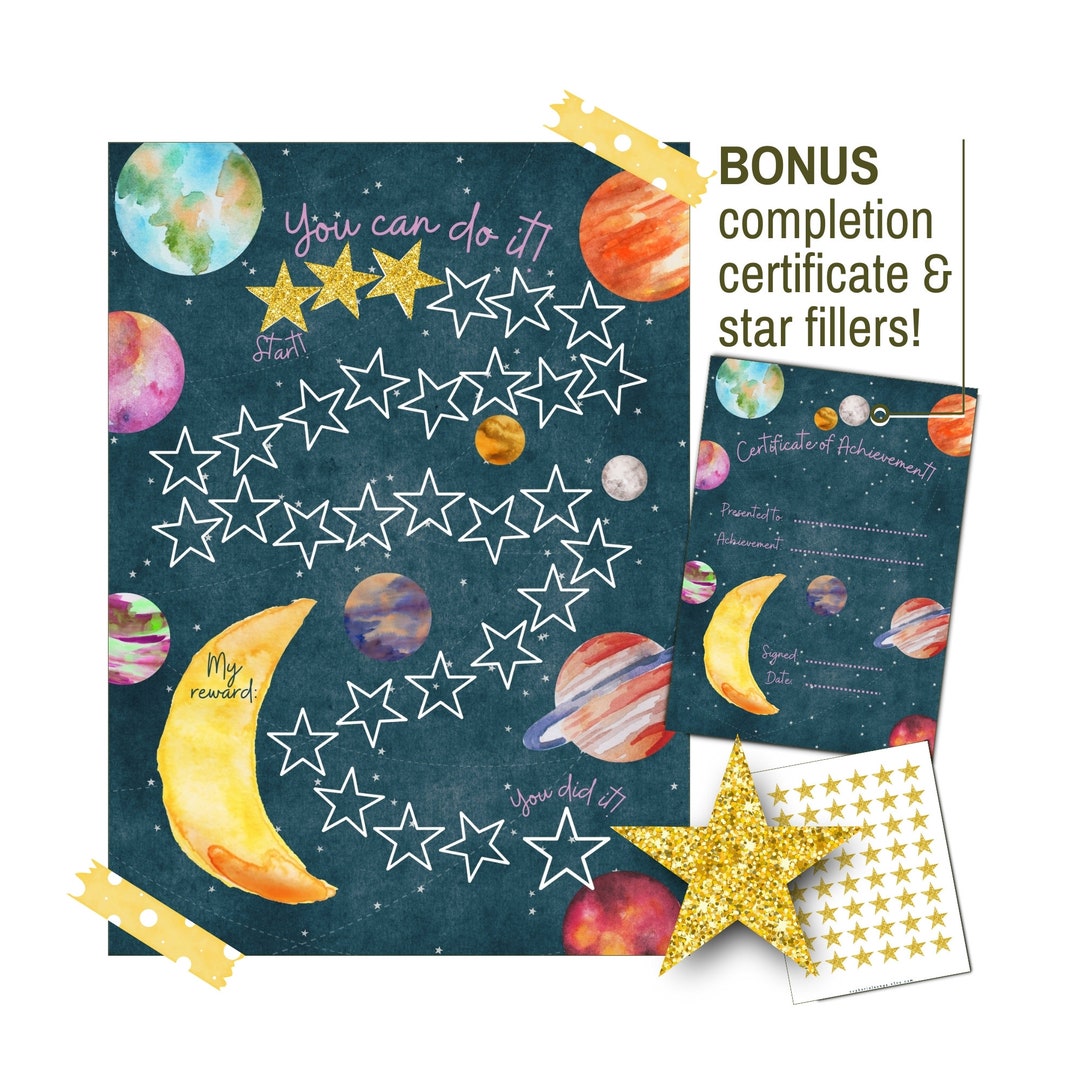 Solar System Star Reward Chart for Kids, Behavior Chart Printable Chore ...