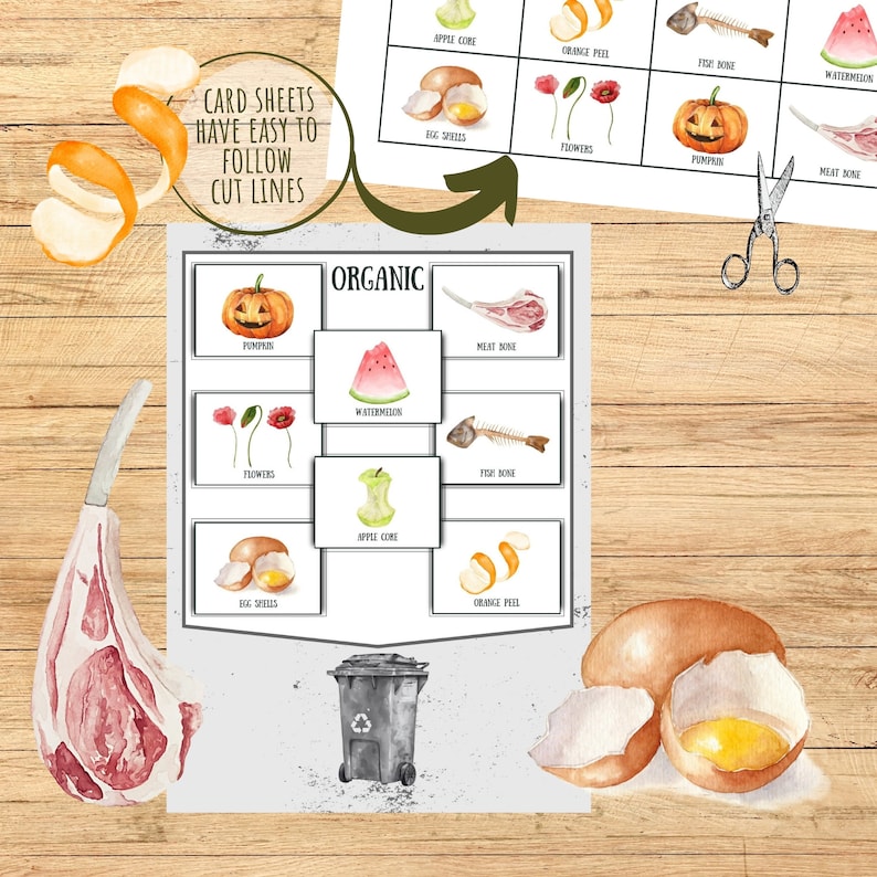 Waste Sorting Activity Recycling Game Earth Day Printable Trash Rubbish ...