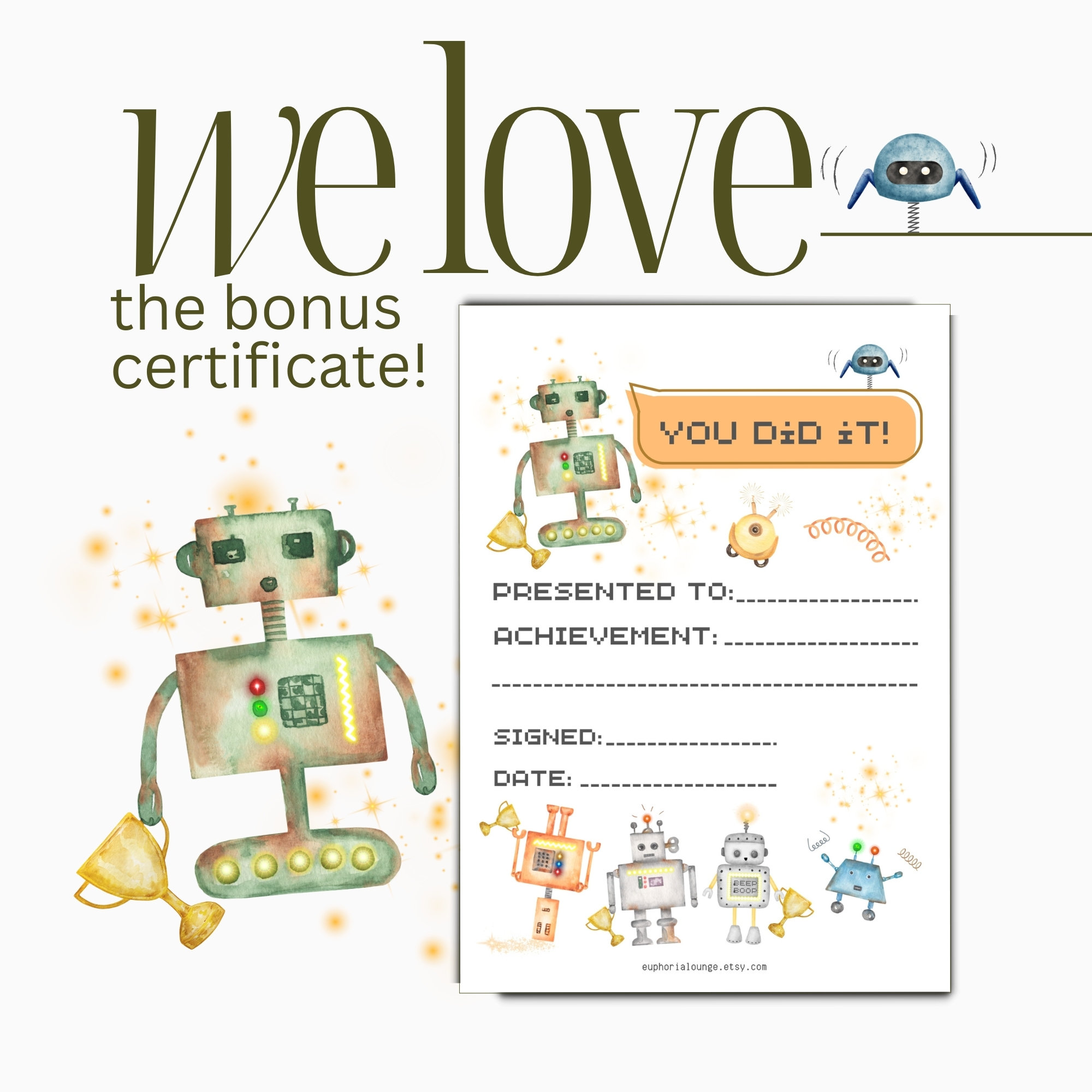 Robot Reward Chart Printable for Kids With Fillable Options, Behavior ...