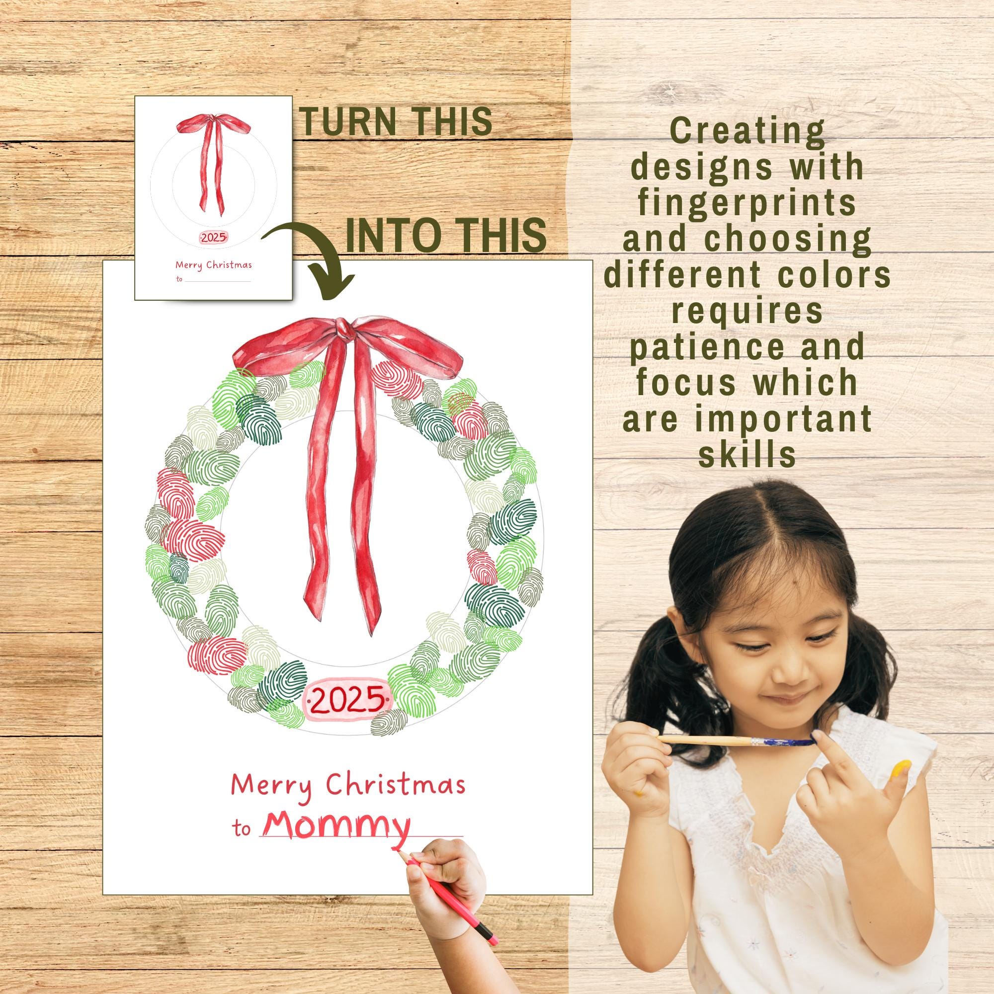 Christmas Fingerprint Art Pages for Kids, Holiday Candy Craft ...