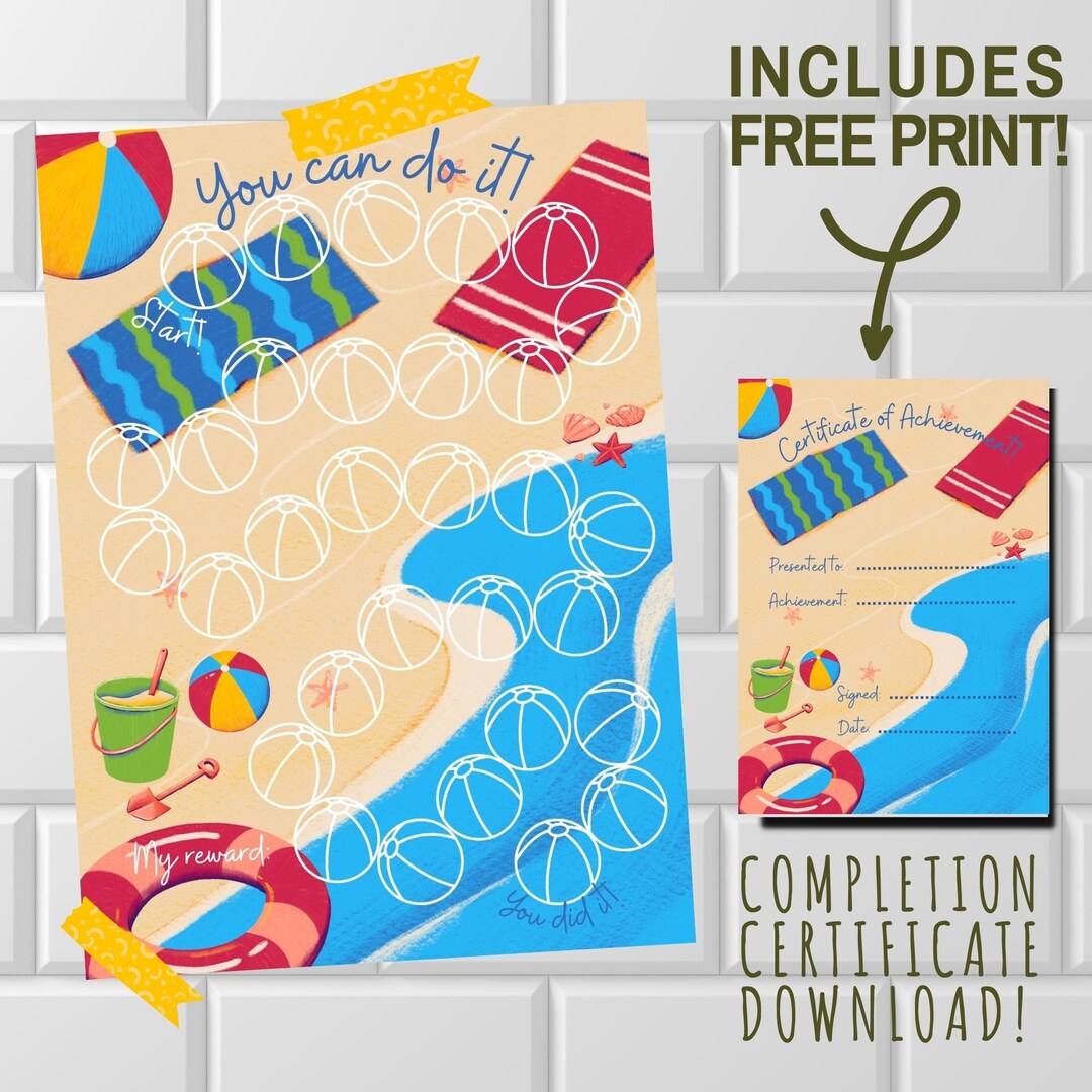 Beach Reward Chart for Kids Behavior Chart Printable Chore - Etsy Australia