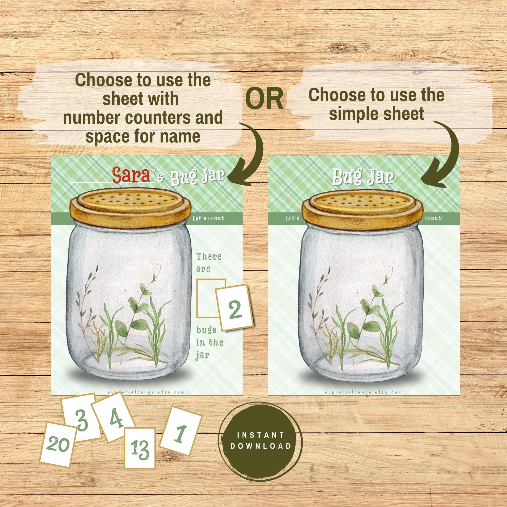Bugs in a Jar Numbers & Counting Activity 1-5, Insect Play Set, Prek ...