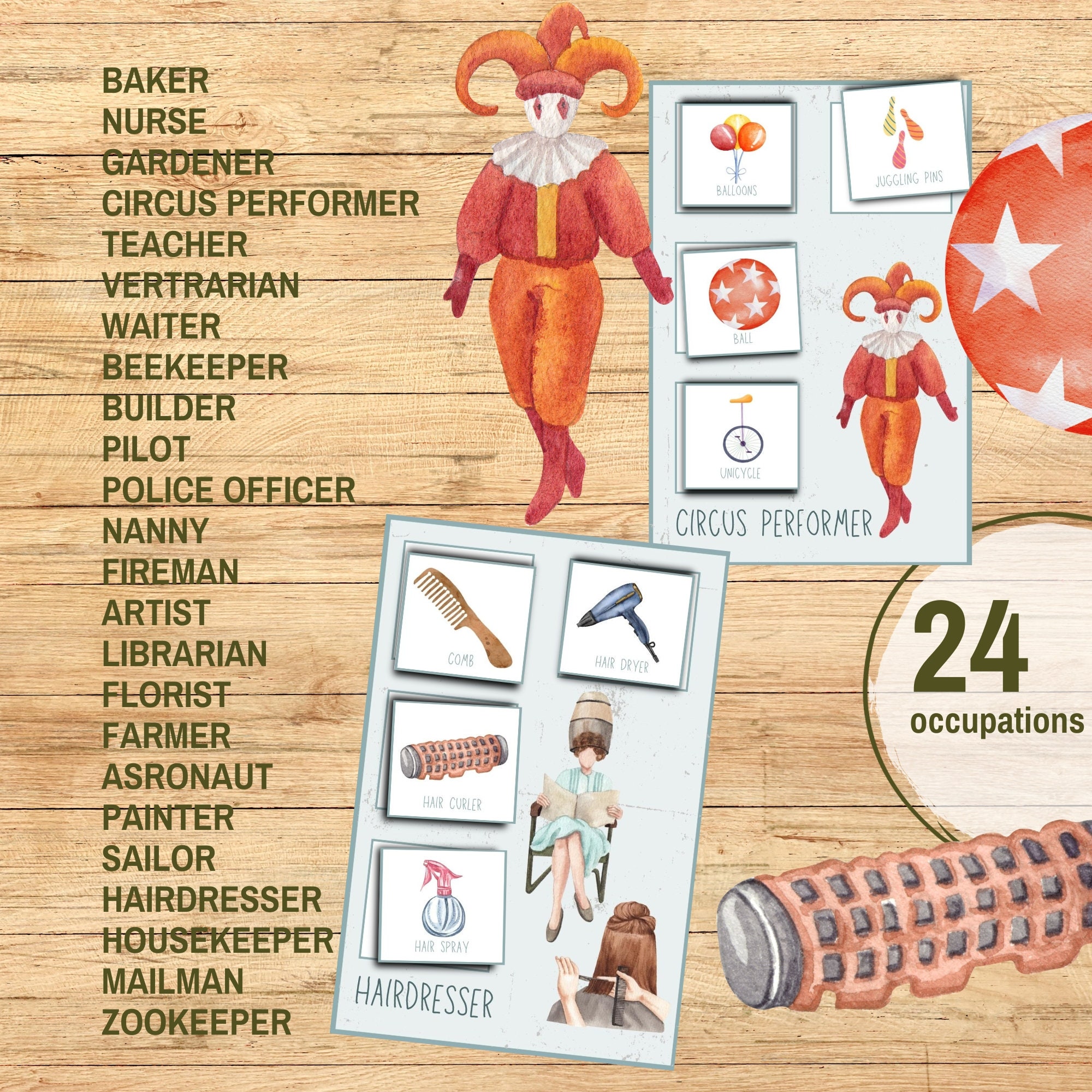 Occupations Sorting Printable Mats & Cards Learn Professions - Etsy