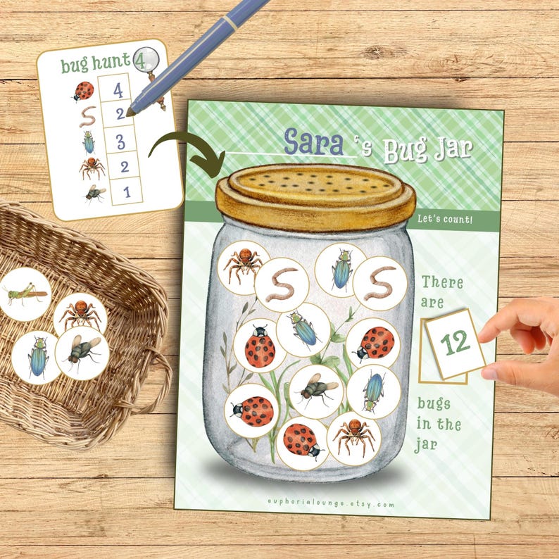 Bugs in a Jar Numbers & Counting Activity Insect Play Set for Toddler ...
