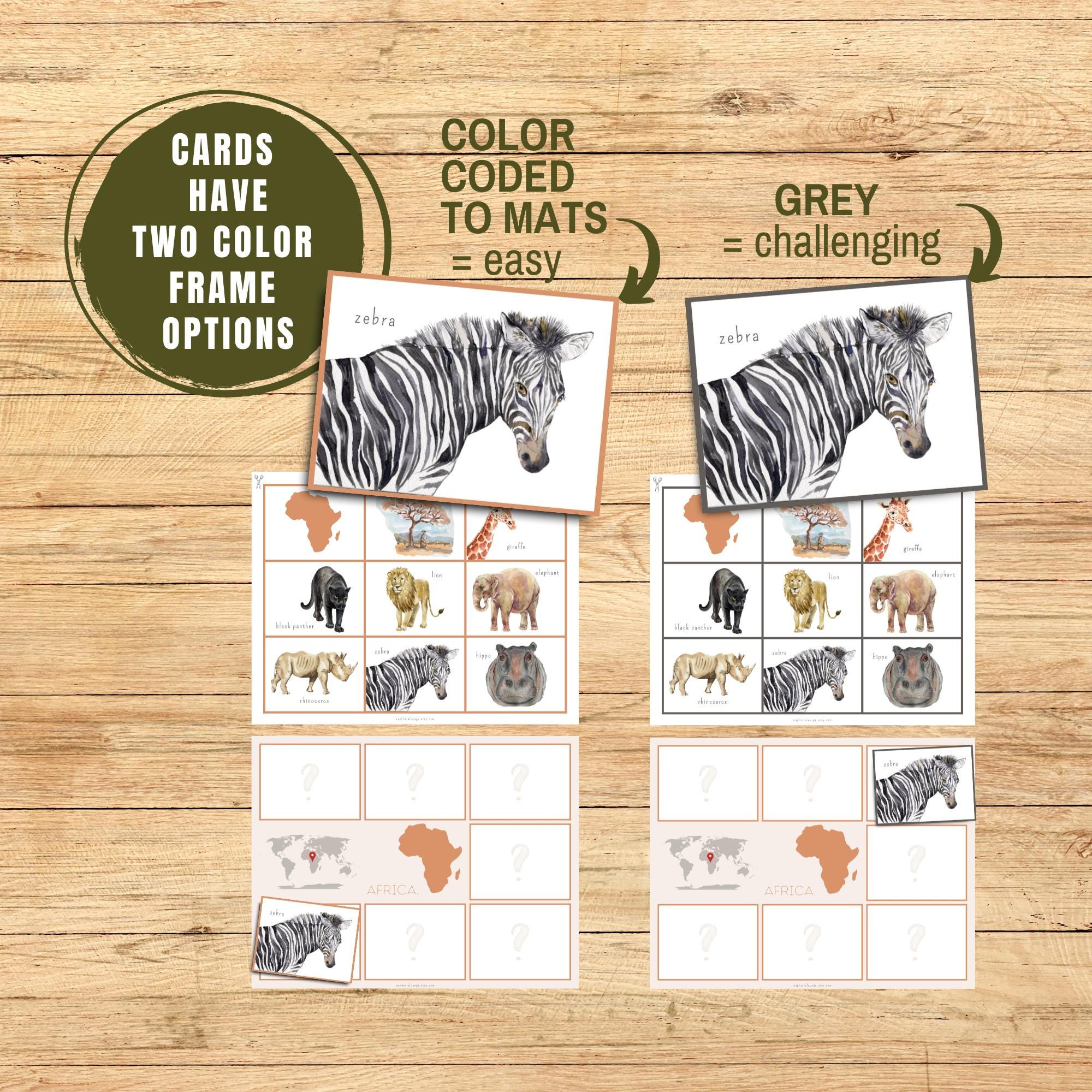 Animals of the Continents Activity Printable Animal Vocabulary Sorting ...