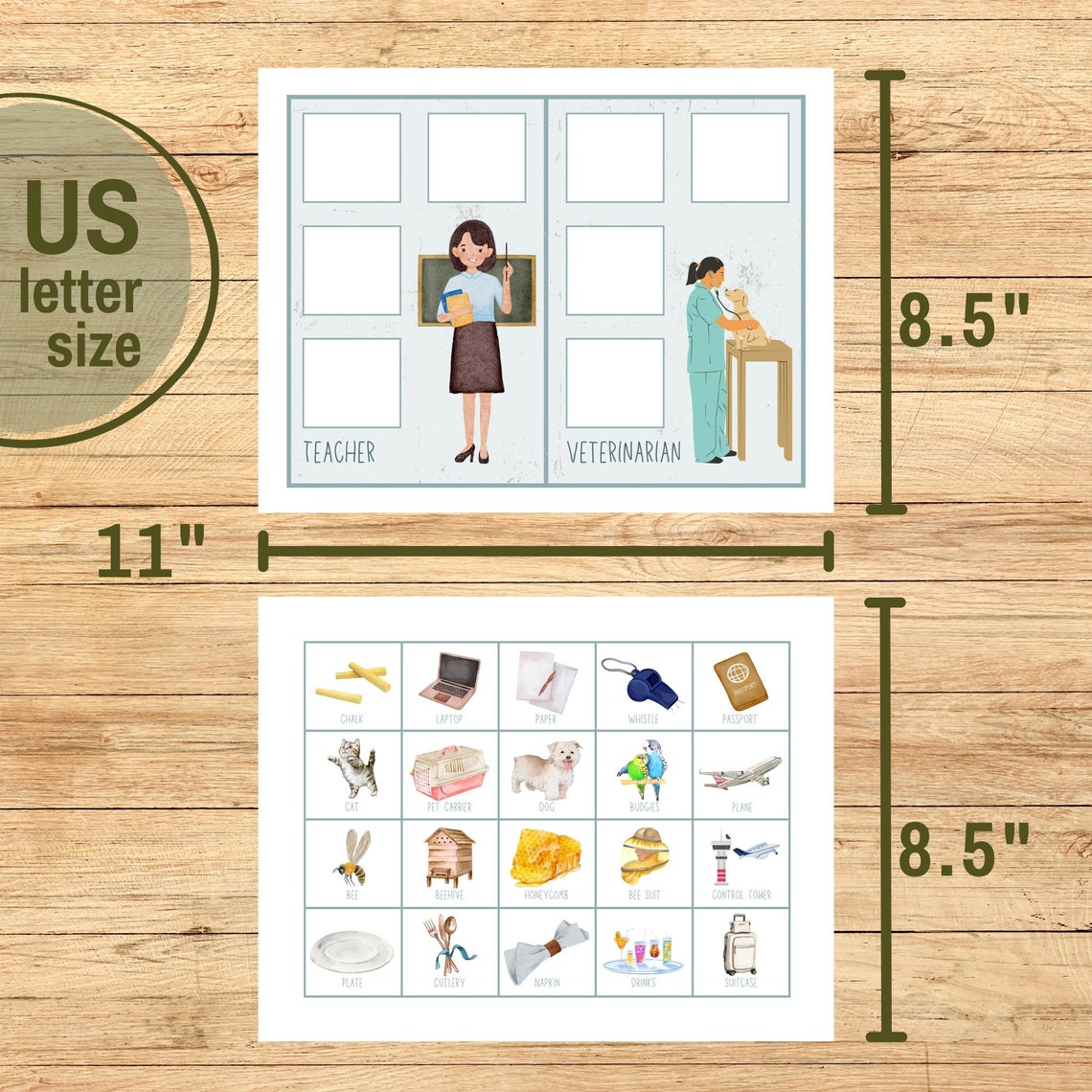Occupations Sorting Printable Mats & Cards Learn Professions - Etsy
