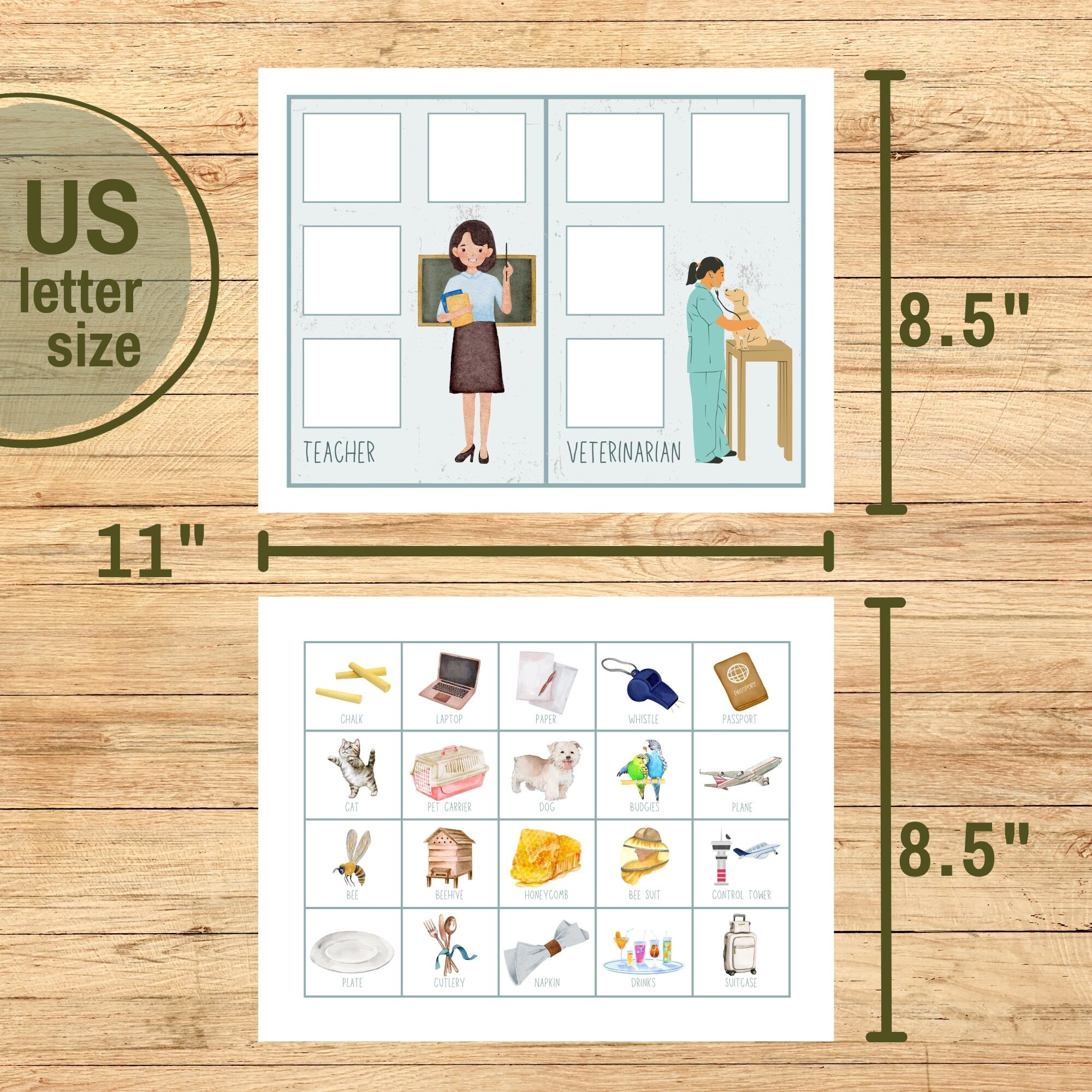 Occupations Sorting Printable Mats & Cards Learn Professions - Etsy
