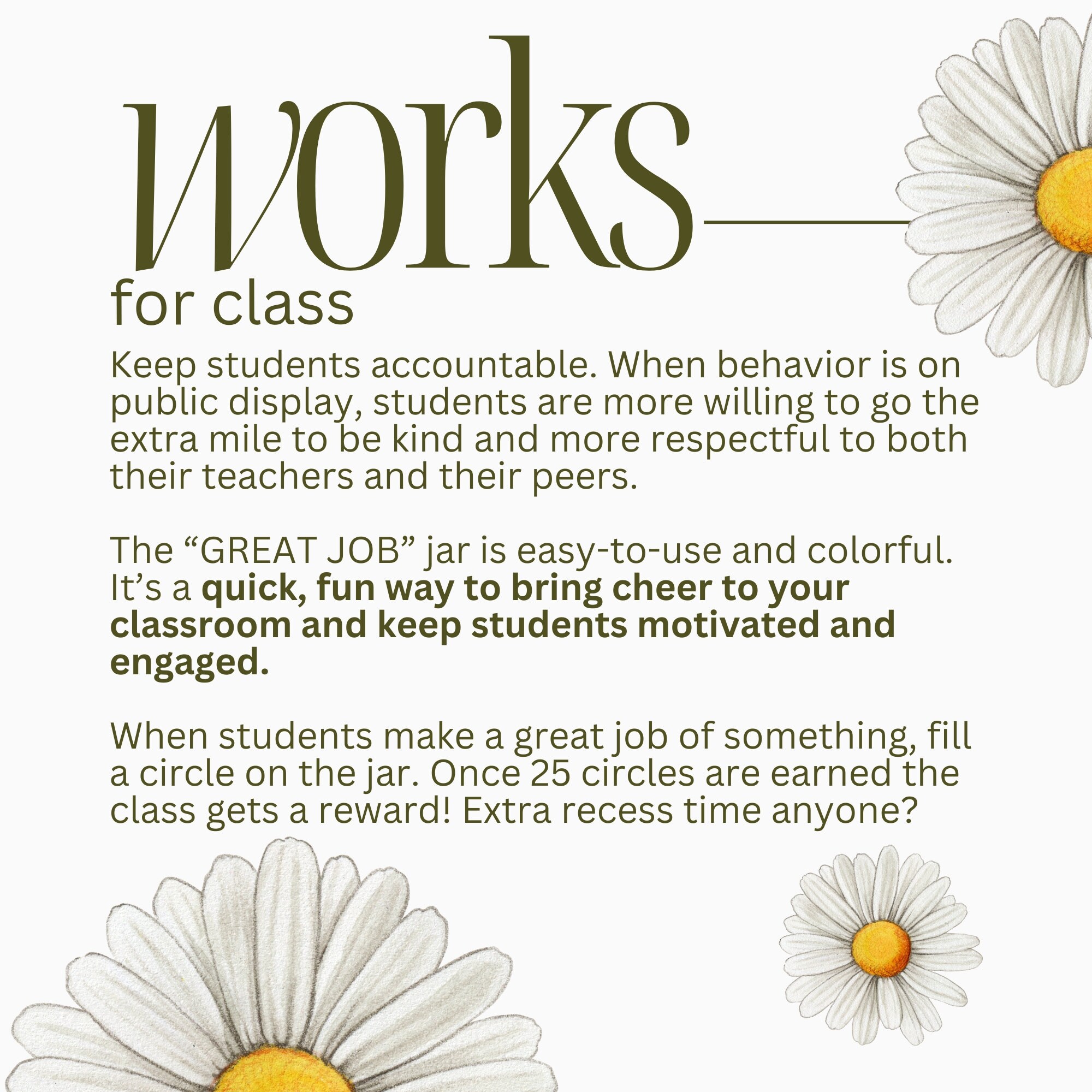 Great Job Jar Reward Chart Printable for Kids Students Class Reward ...