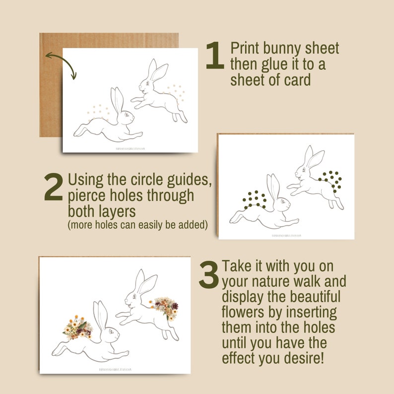 Nature Walk Bunny Tails DIY Printable Craft Activity Cute Flower ...