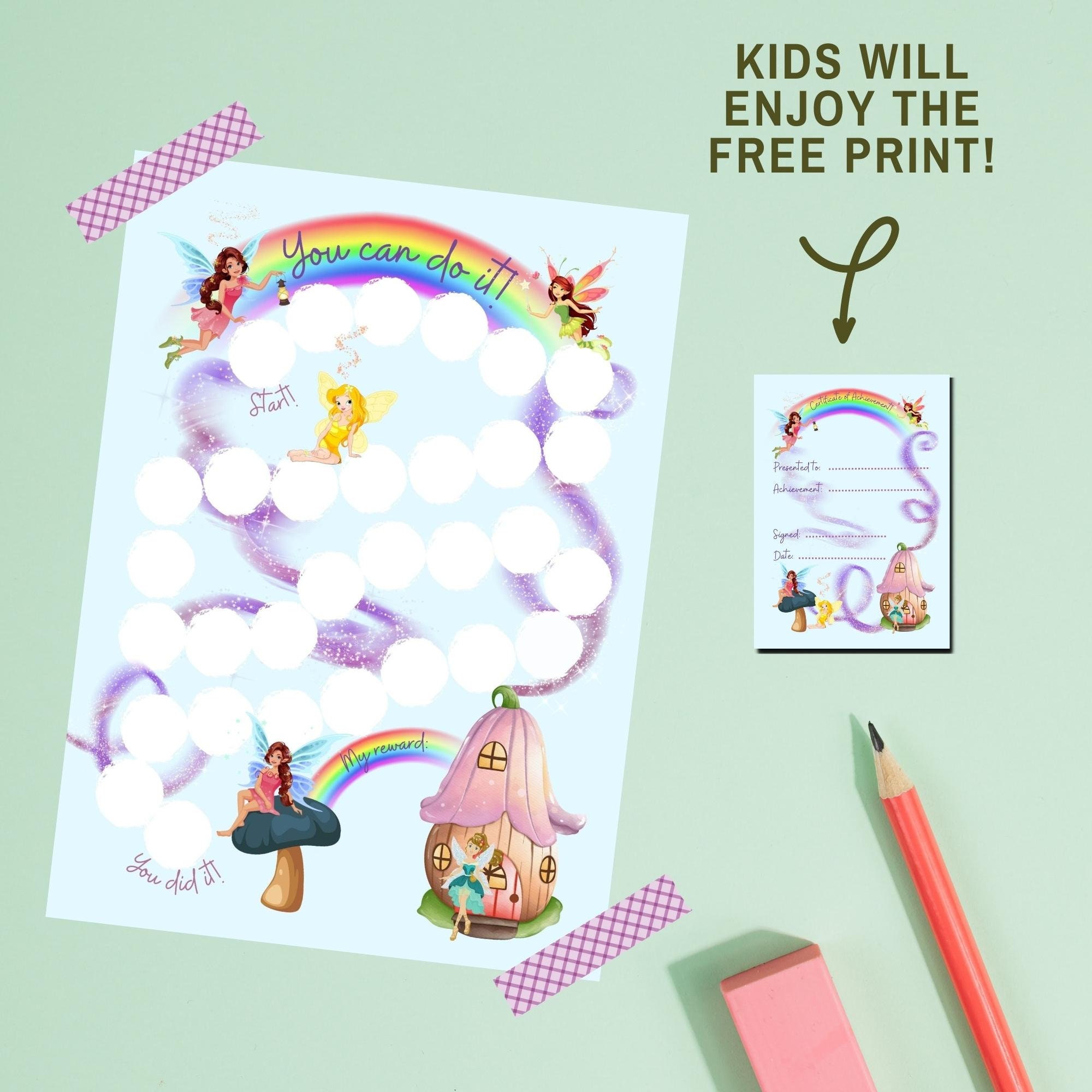 Fairy Reward Chart for Kids Behavior Fairy Design Instant - Etsy