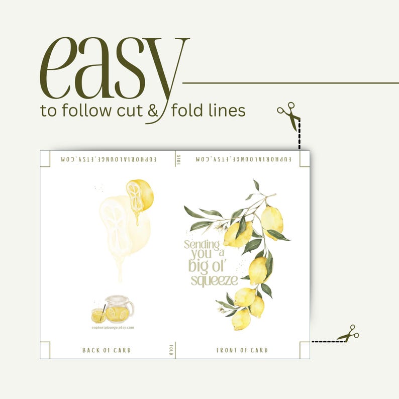 Sending You a Big Squeeze Printable Card, Lemon Pun Friendship Sending ...