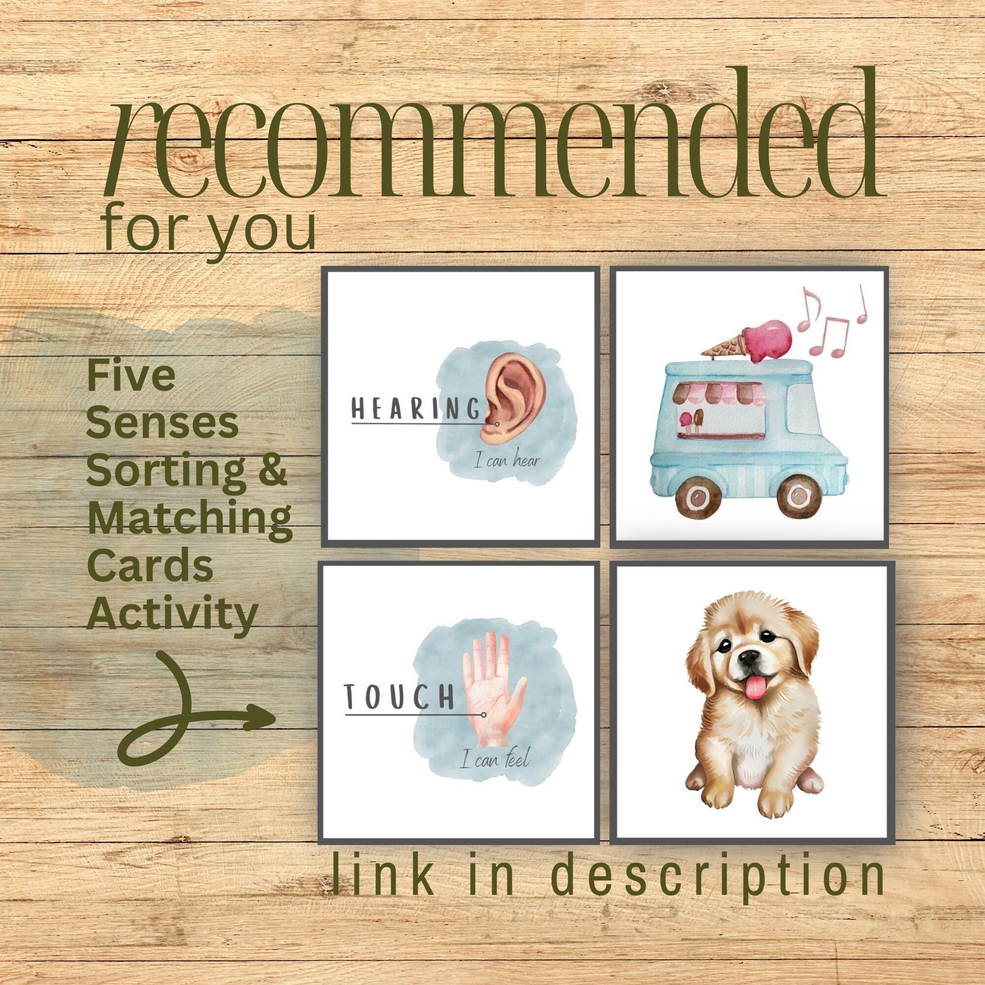 Five Senses Posters Educational Wall Art Printable Hear/touch/sight ...