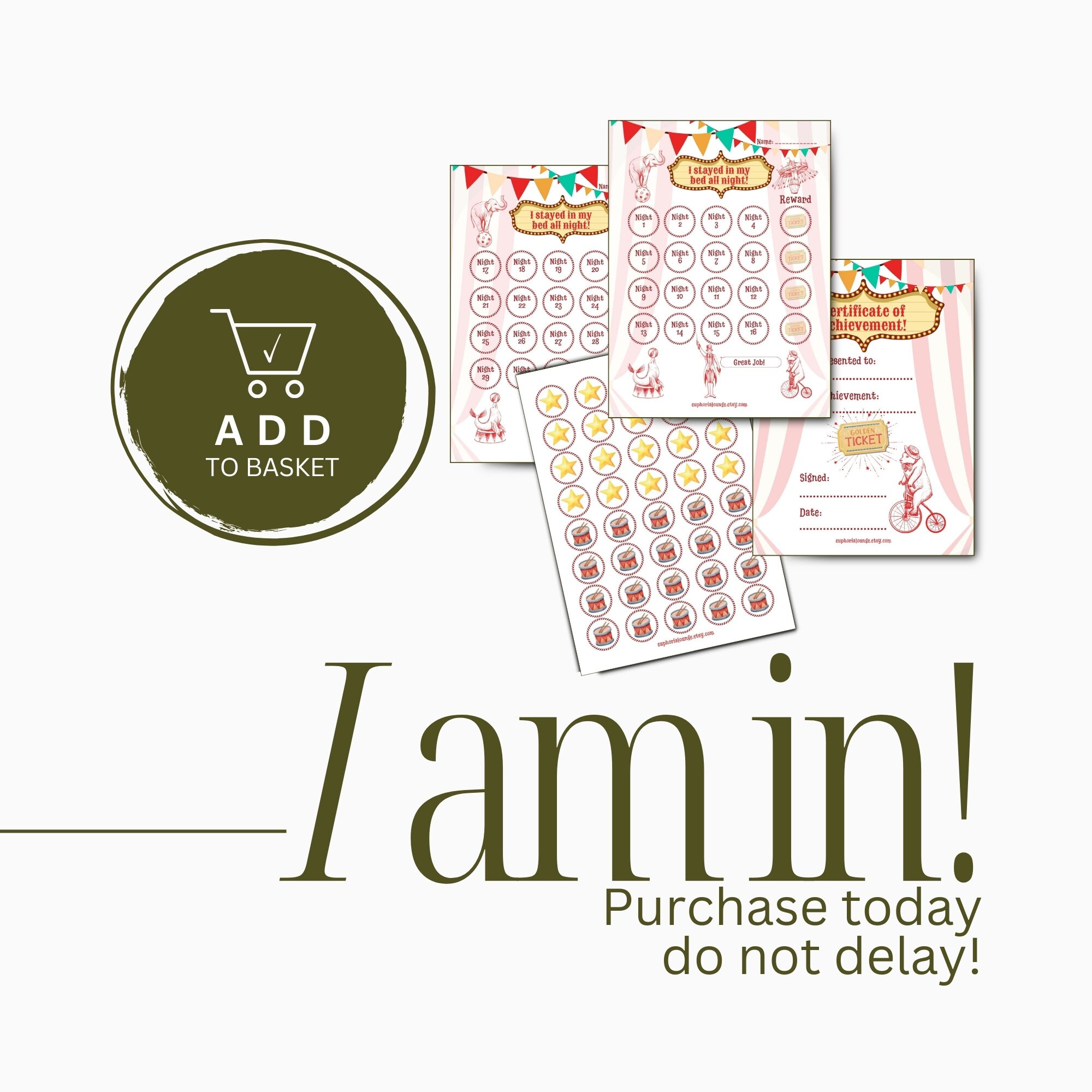 Stay in Bed Reward Chart Printable for Kids Toddlers Goals Progress ...