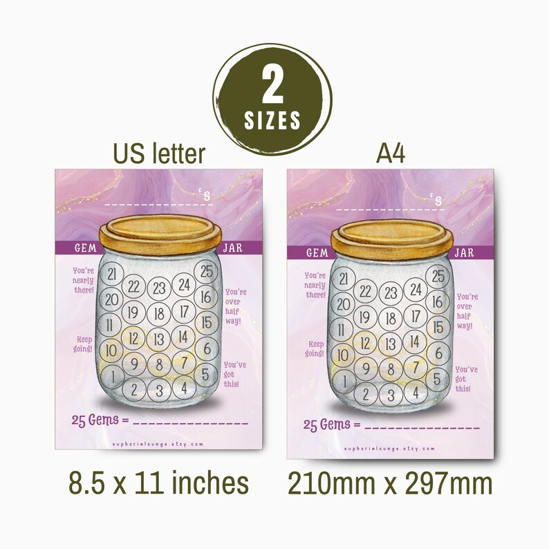 Gem Jar Printable Reward Chart for Kids Students, Motivational Positive ...