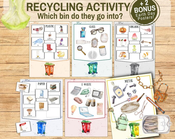 Waste Sorting Busy Book Printable Game,trash Sorting Activity Worksheet ...