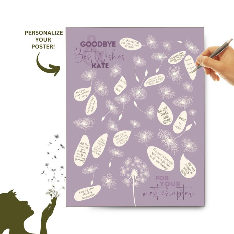 Best Wishes Next Chapter Printable Poster Goodbye Good Luck Farewell ...