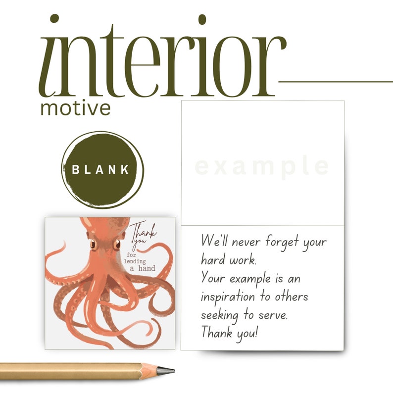 Thank You for Lending A Hand Octopus Printable Cards Volunteers ...