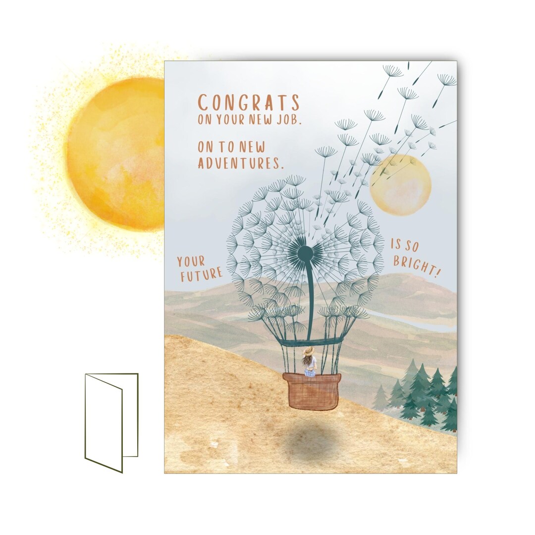Congratulations New Job Printable Card, New Adventures, New Chapter for ...