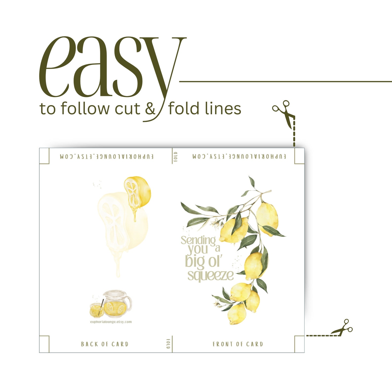 Sending You a Big Squeeze Printable Card, Lemon Pun Friendship Card ...