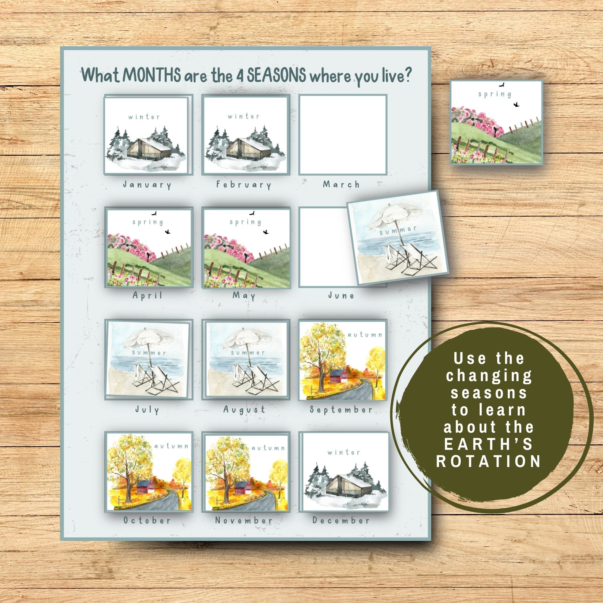 Seasons Cycle & Months of the Year Printable Activities, Homeschool ...