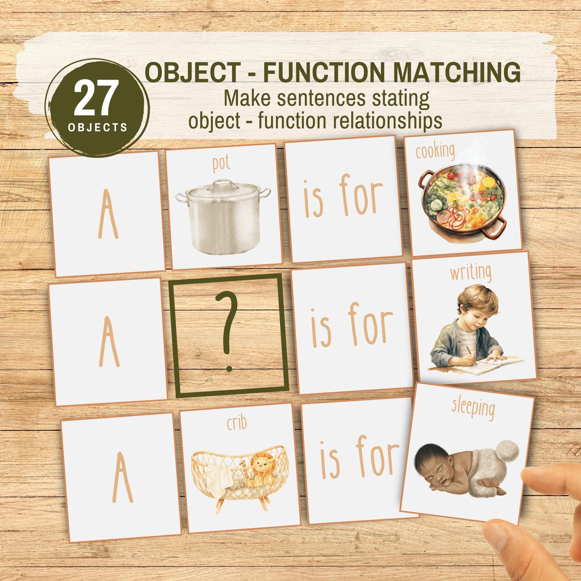 Object Function Picture Matching Sentences, Printable Homeschool ...