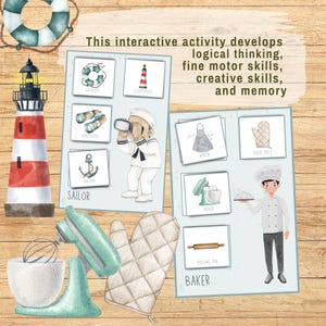 Occupations Sorting Printable Mats & Cards, Learn Professions, Child ...