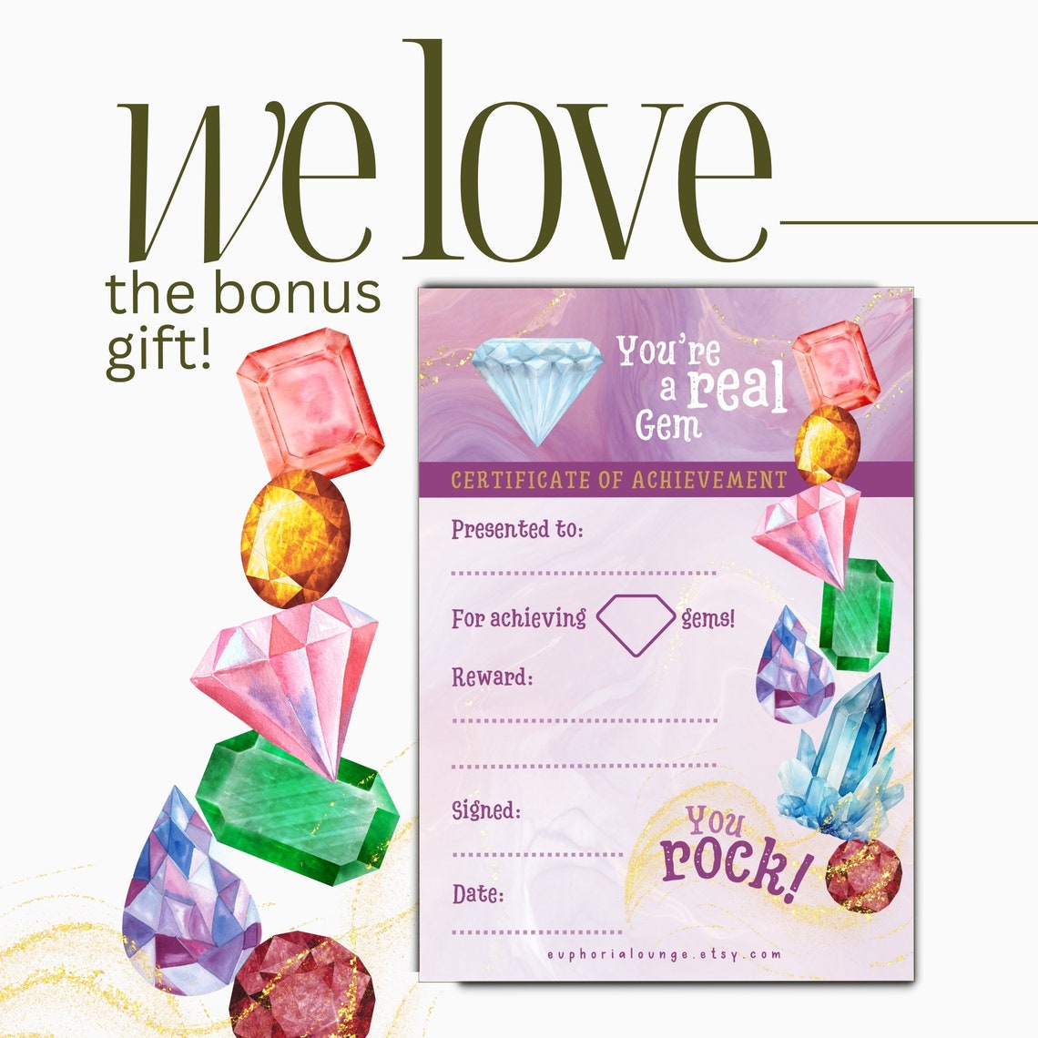 Gem Jar Printable Reward Chart for Kids Students, Motivational Positive ...