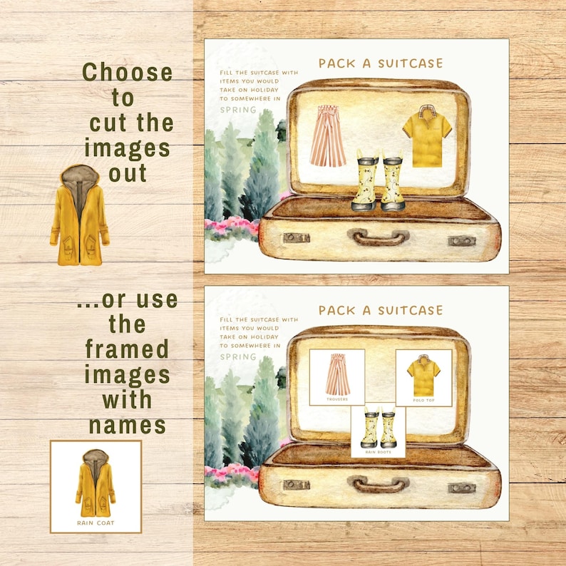Pack a Suitcase Seasons Clothes Sorting Activity, Dress to the Weather ...