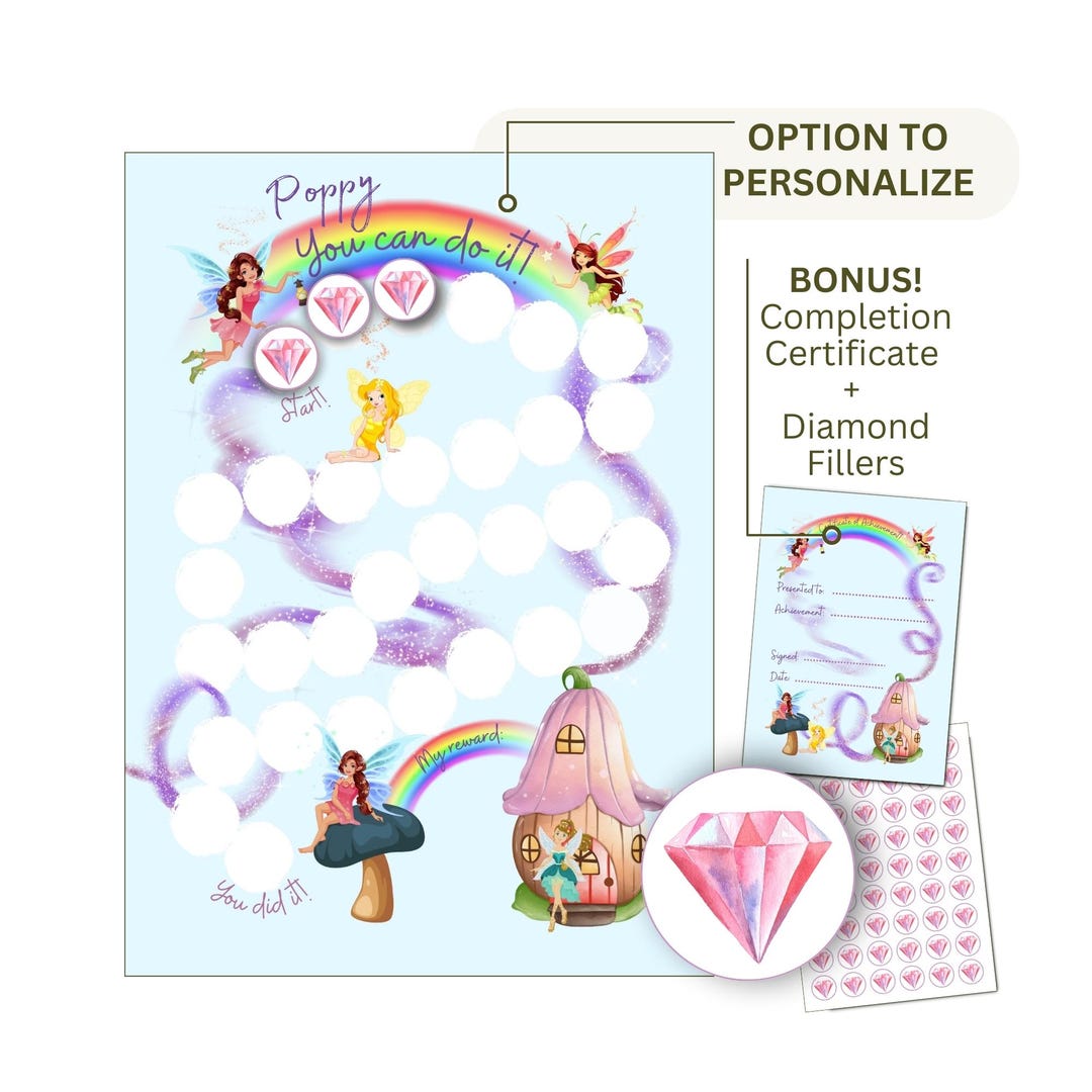 Fairy Reward Chart for Kids, Behavior Chart Printable, Fairies Chore ...