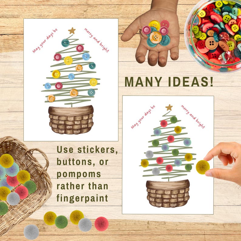 Christmas Fingerprint Art Pages for Kids, Holiday Candy Craft ...