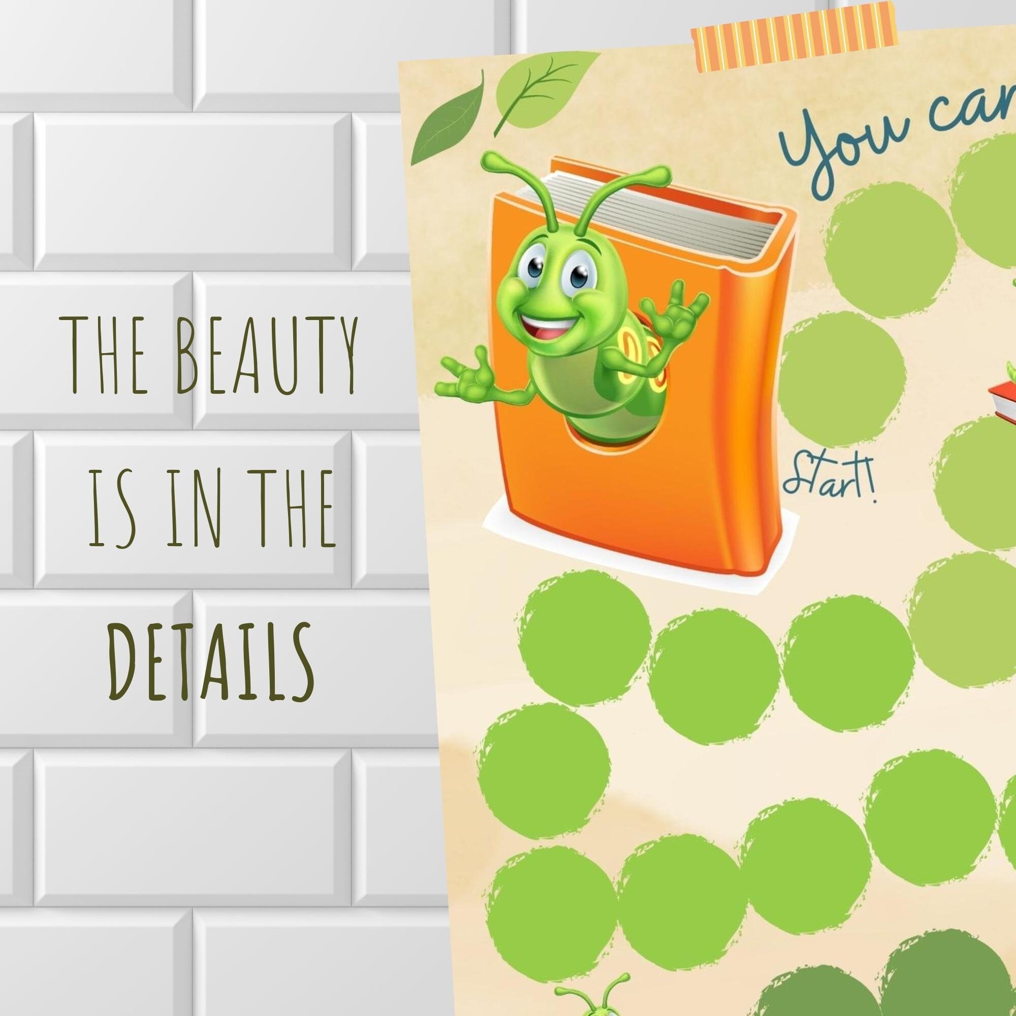 Bookworm Reward Chart for Kids Behavior Chart Printable - Etsy