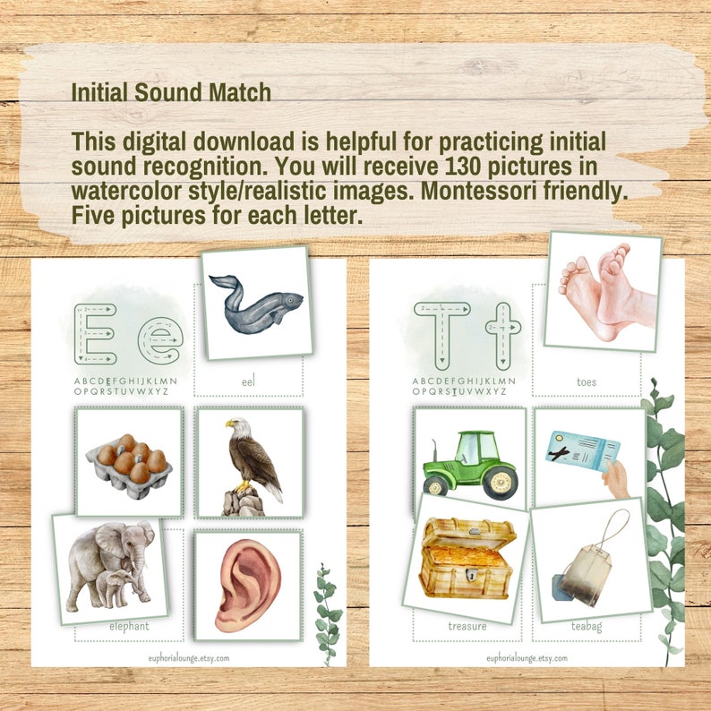 Alphabet Sorting Picture Card Boards Printable Montessori Letters ...