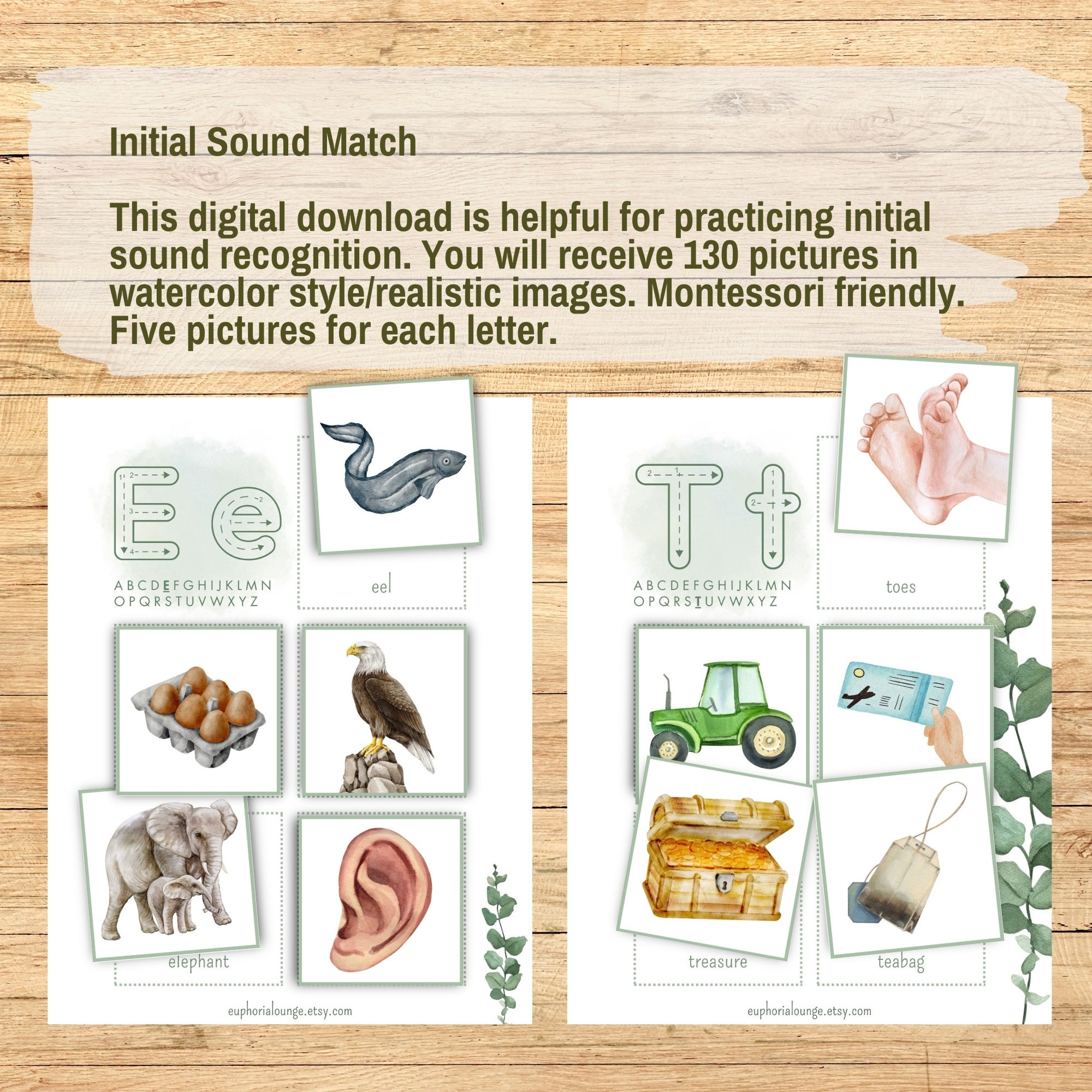 Alphabet Sorting Picture Card Boards Printable Montessori Letters ...