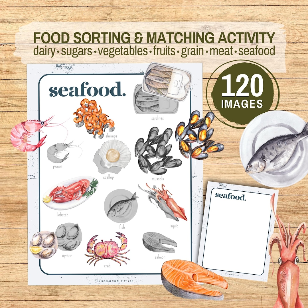 Identify Food Sorting and Shadow Matching Activity Printable Picture ...